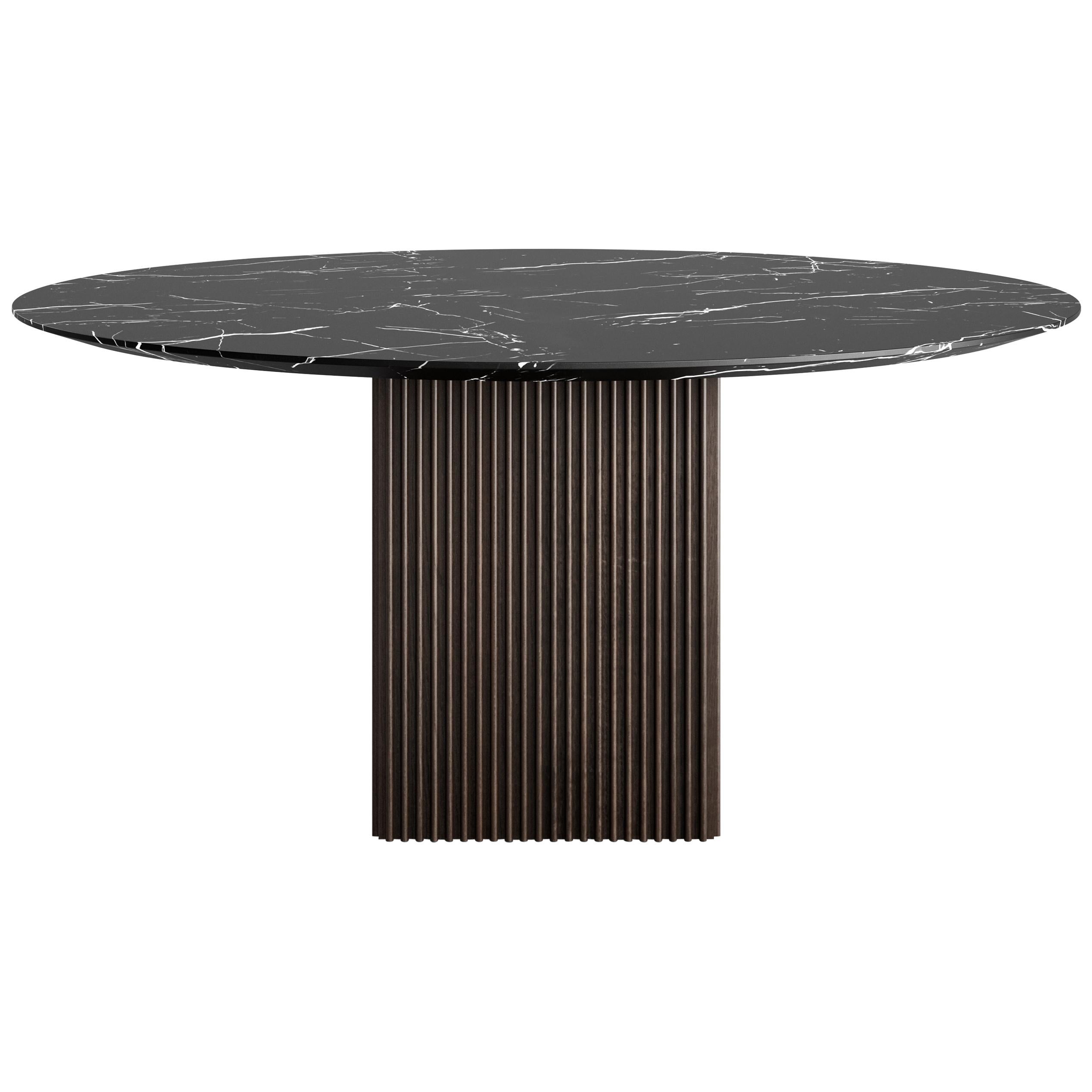 Contemporary Dining Table Henge, Marble and Wood 'Customizable' For ...