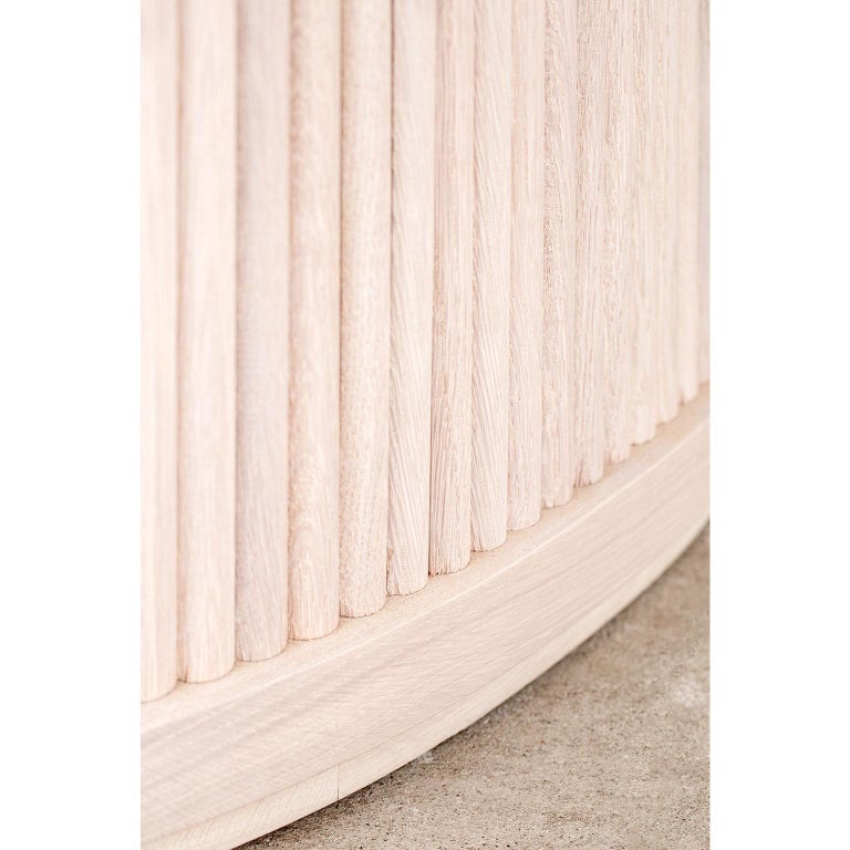 8' Customizable Solid Wood "Radius" Modern Dining Table with Tambour ...