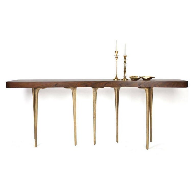 Customizable Thicket Console Table Wood and Cast Aluminum by AKMD ...