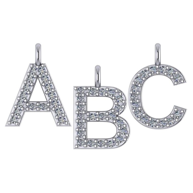 Customize Diamond Gemstone Initial Pendant Necklace White Yellow Rose ...