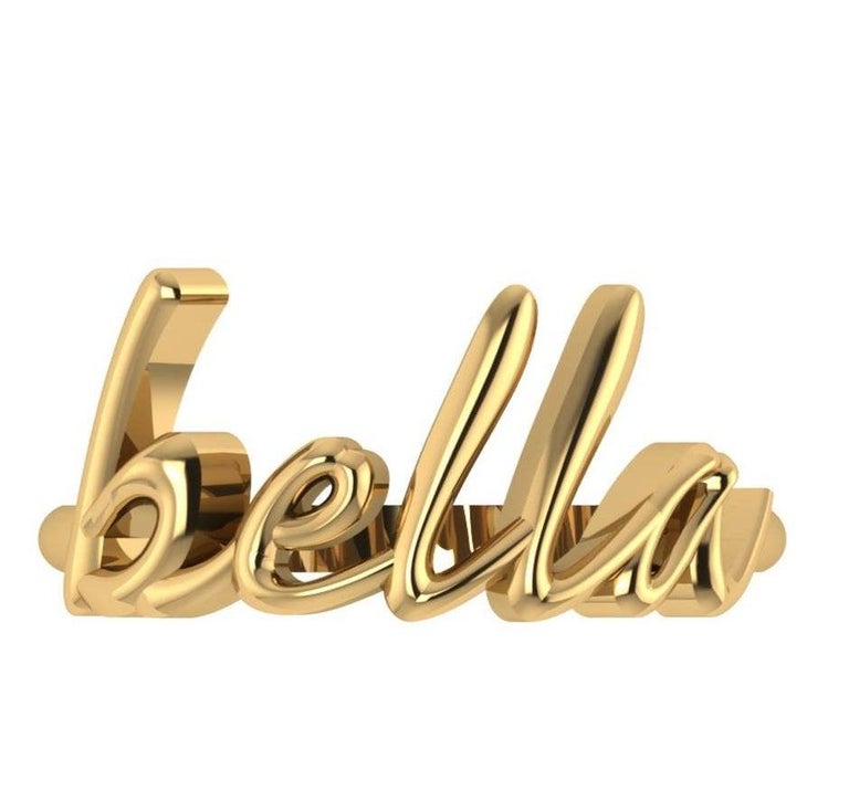 Customizable Customize Name Ring White Yellow Rose Gold For Sale at 1stDibs