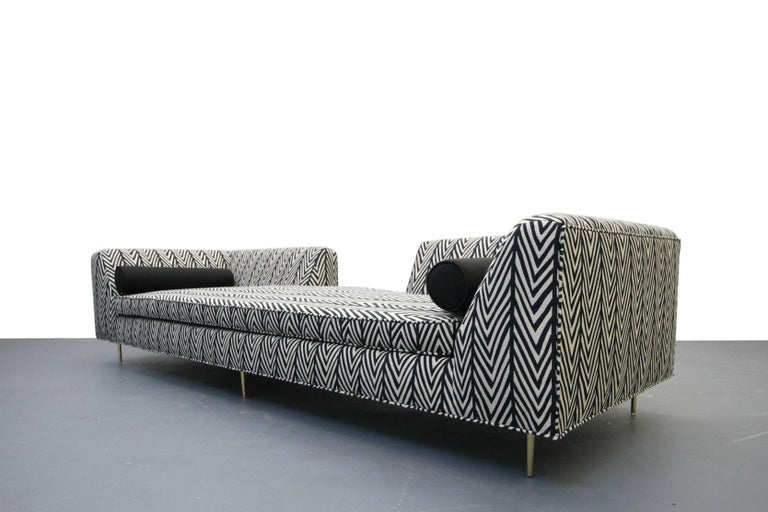 Customized European Open Back Chaise Style Sofa Black and White with ...