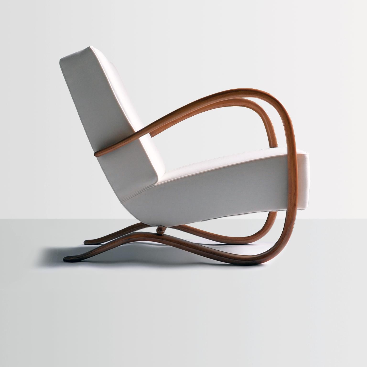 Customized H269 Armchair by Jindrich Halabala, Glossy Lacquer, Fabric ...