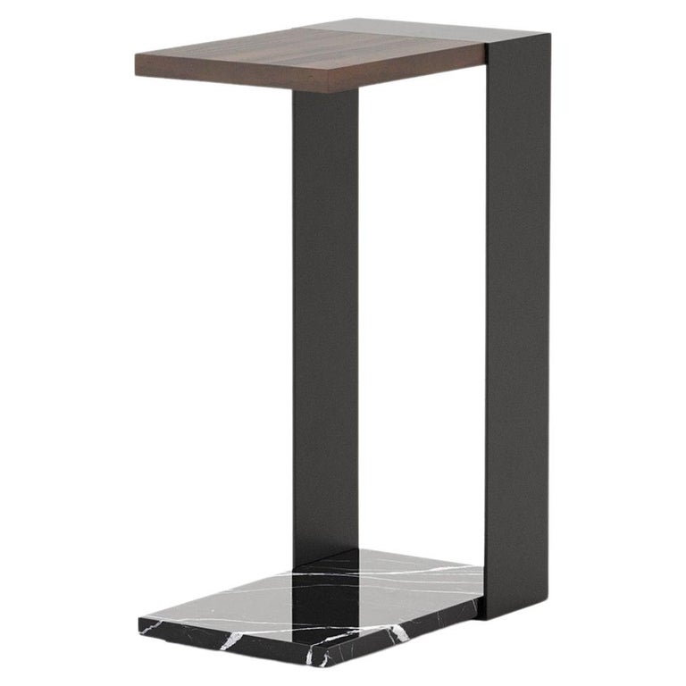 Customized Side Table Features Marble and Metal For Sale at 1stDibs