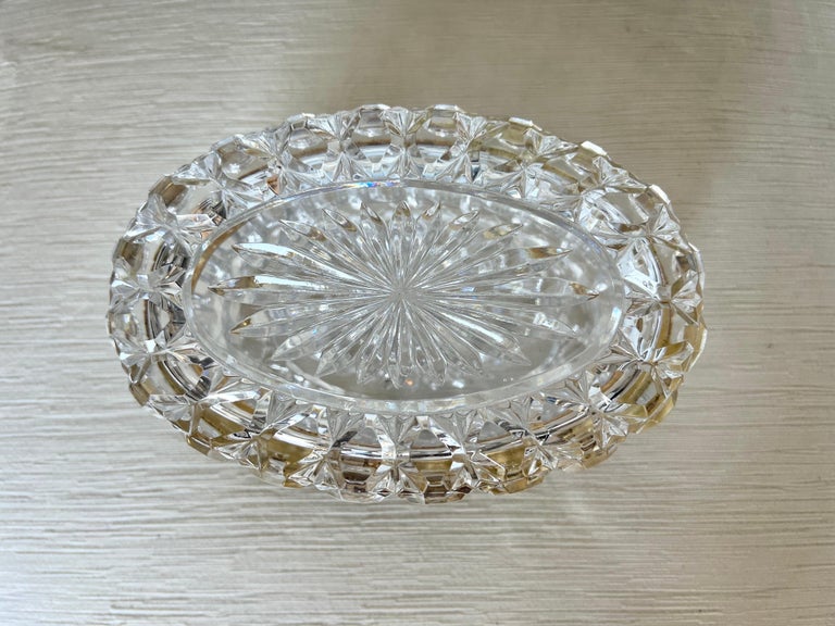 Cut Crystal French Box w/Brass Rim For Sale at 1stDibs