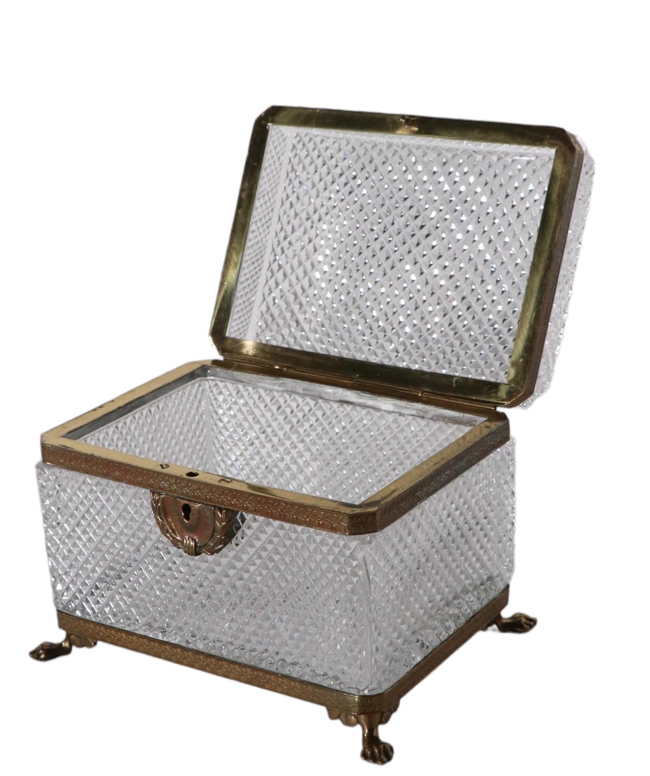 Cut Crystal Jewelry Box with Ormolu Mounts Att. to Baccarat For Sale at ...