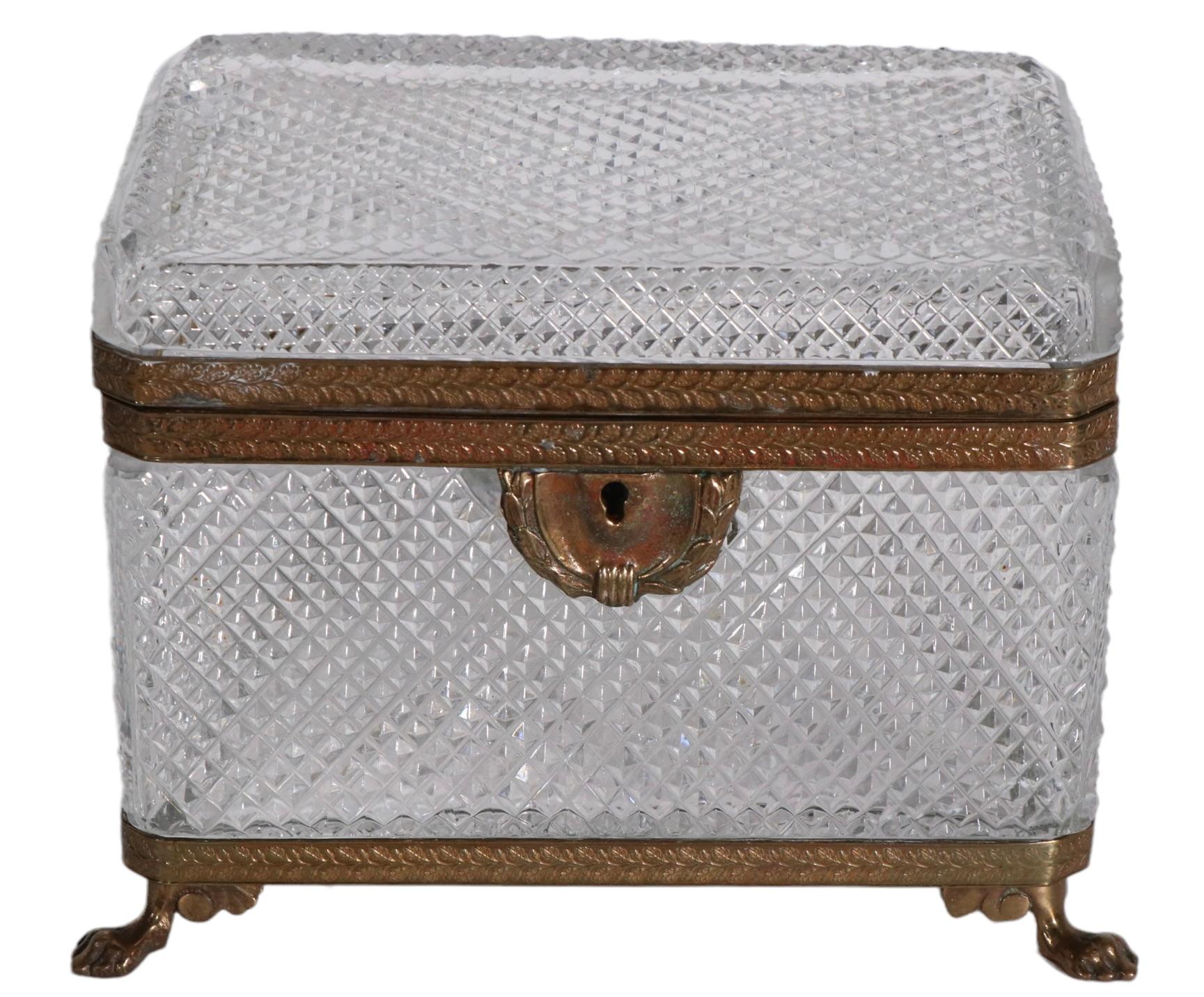 Cut Crystal Jewelry Box with Ormolu Mounts Att. to Baccarat For Sale at ...