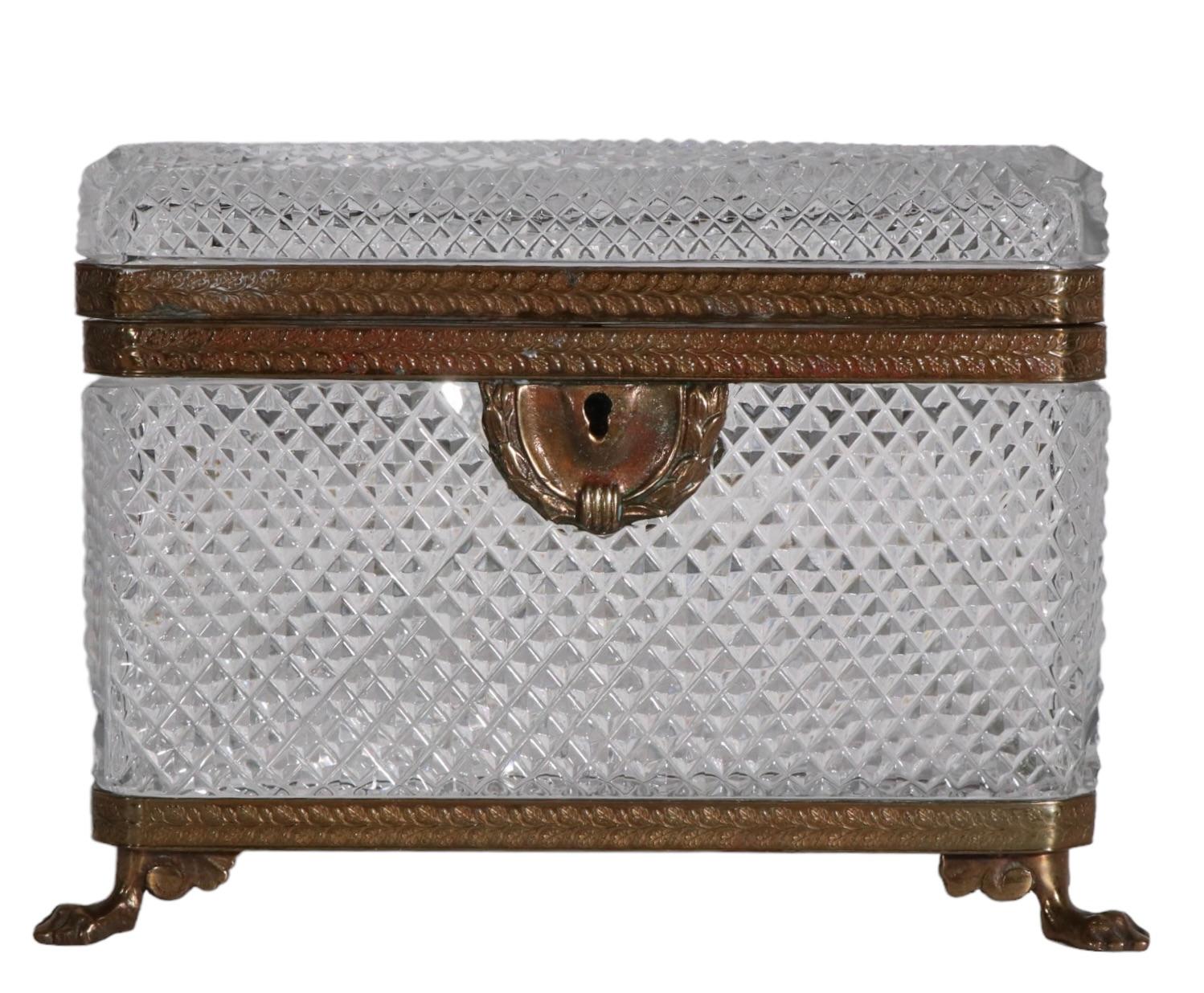 Cut Crystal Jewelry Box with Ormolu Mounts Att. to Baccarat For Sale at ...