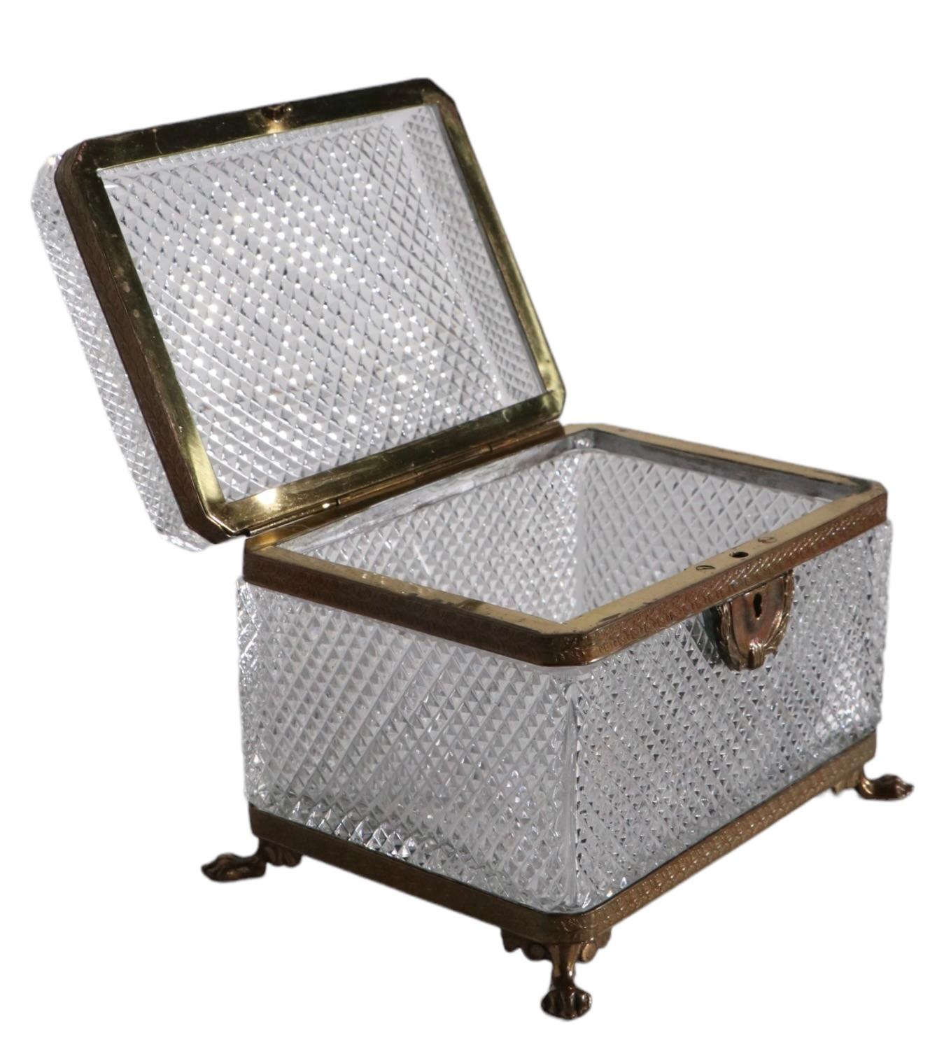 Cut Crystal Jewelry Box with Ormolu Mounts Att. to Baccarat For Sale at ...