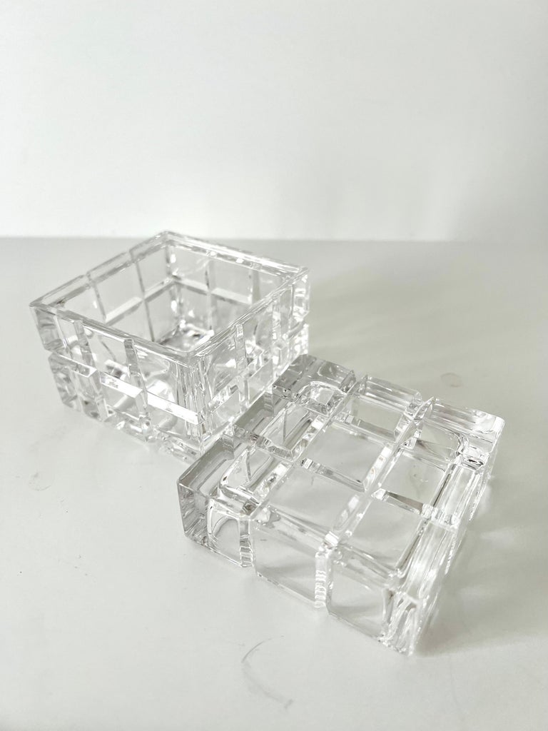Cut Crystal Lidded Box in the Style of Tiffany and Company For Sale at ...