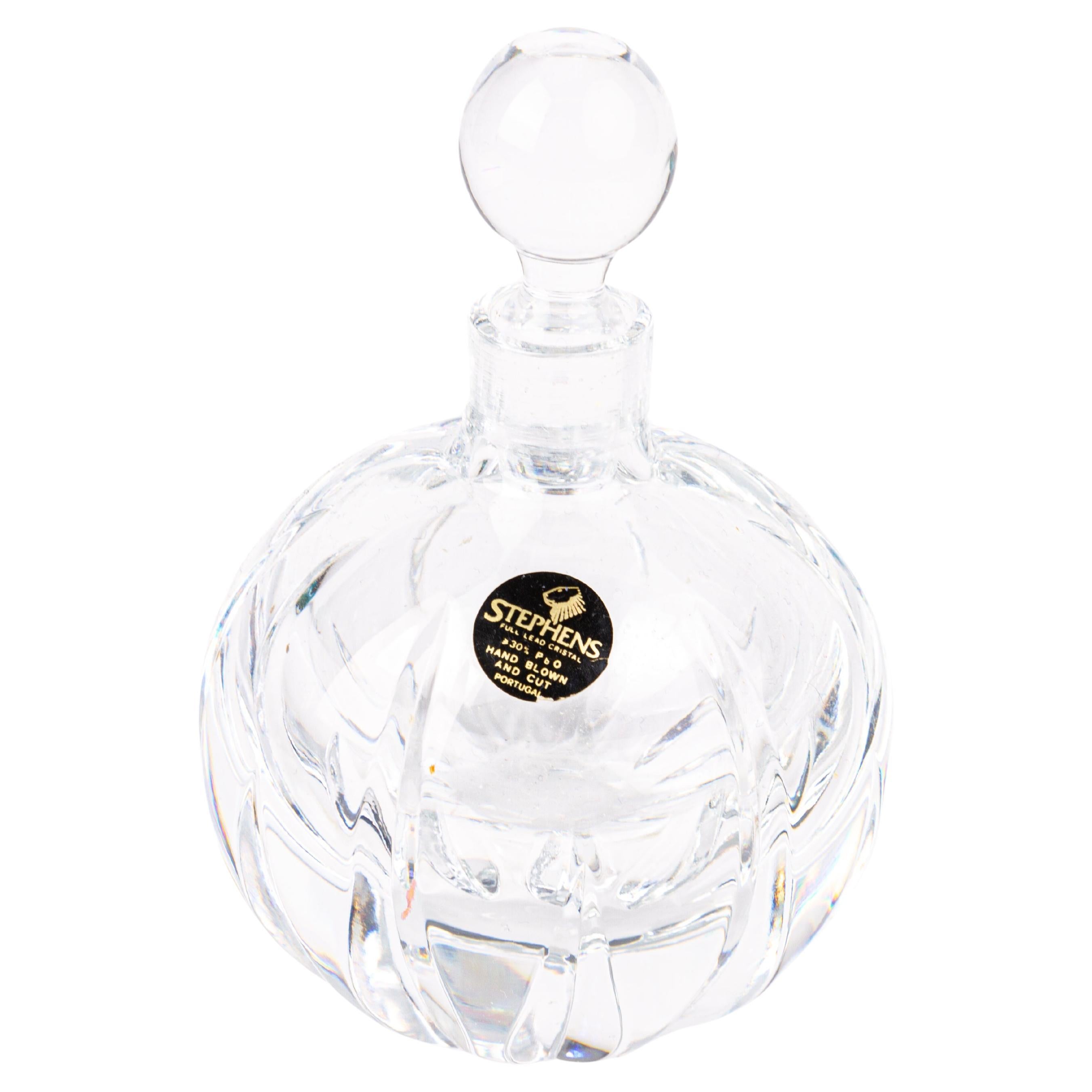 Lead Crystal Perfume Bottle with a Lilac Ball Top and Ball Base with ...