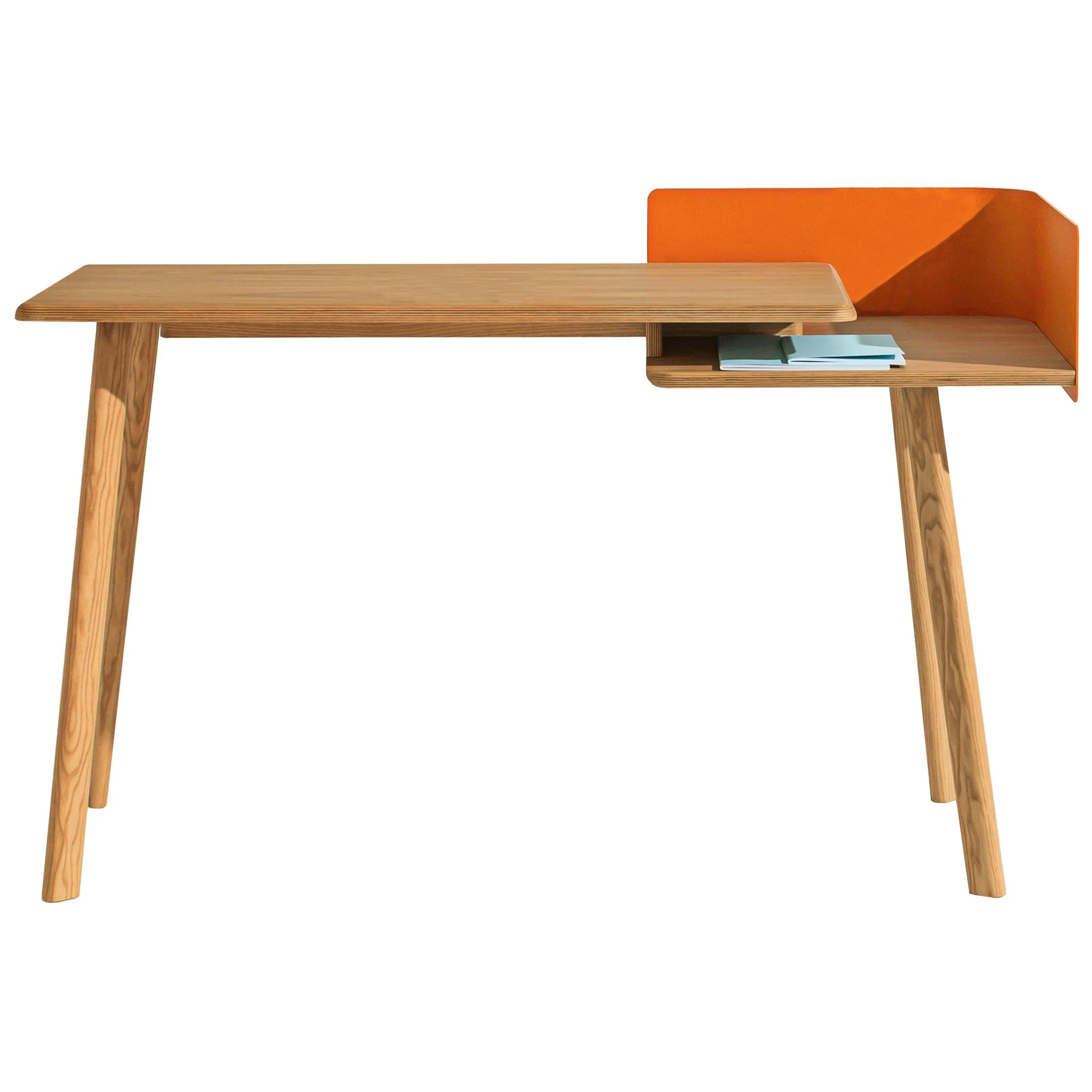 Cut Desk, Ash Legs and Multi-Layer Birch Wood Shelf by Studio Saudubray ...