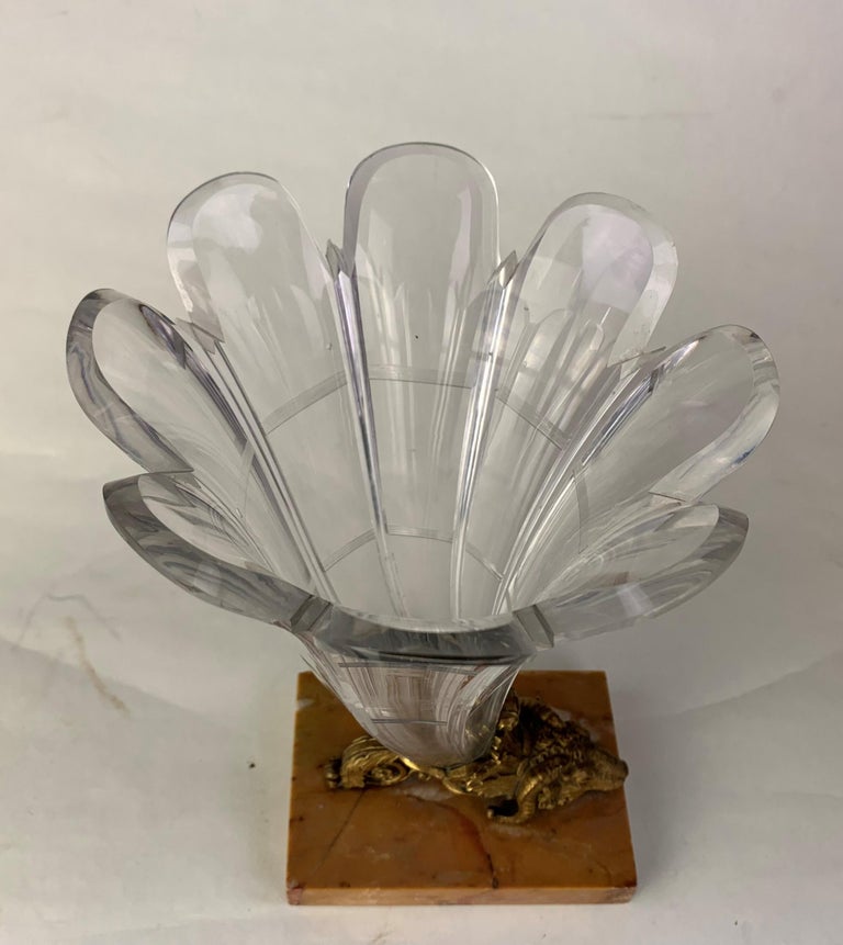 Cut Glass and Ormolu Horn Shaped Vase For Sale at 1stDibs