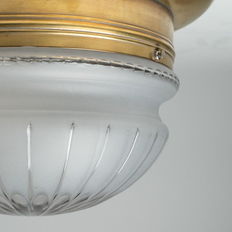 Cut Glass Flush Mount, 1920s For Sale at 1stDibs