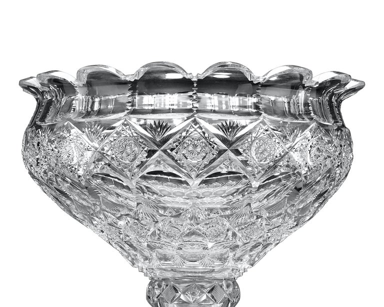 Cut Glass Punch Bowl by Sinclaire For Sale at 1stDibs