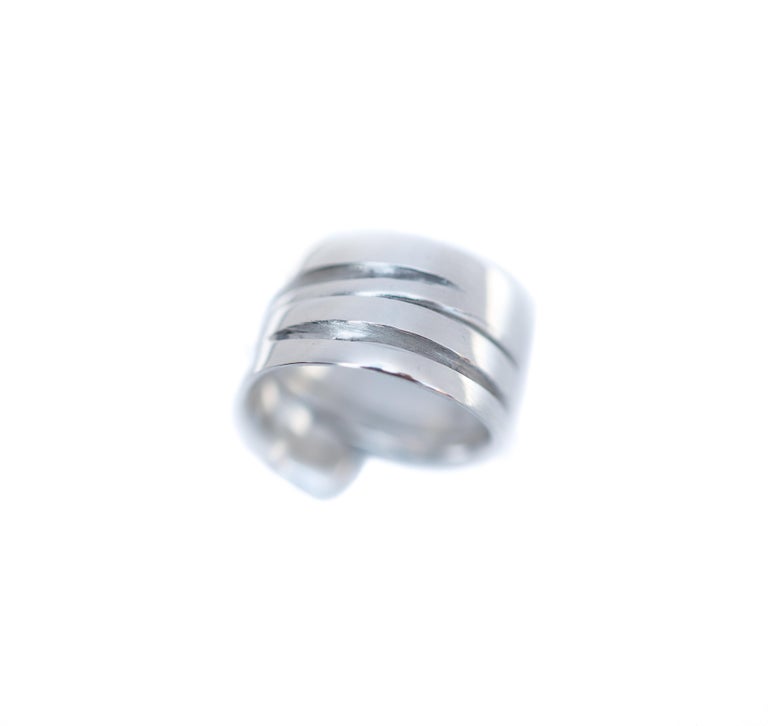 Cut Out Sterling Silver Atlantic Band Ring For Sale at 1stDibs