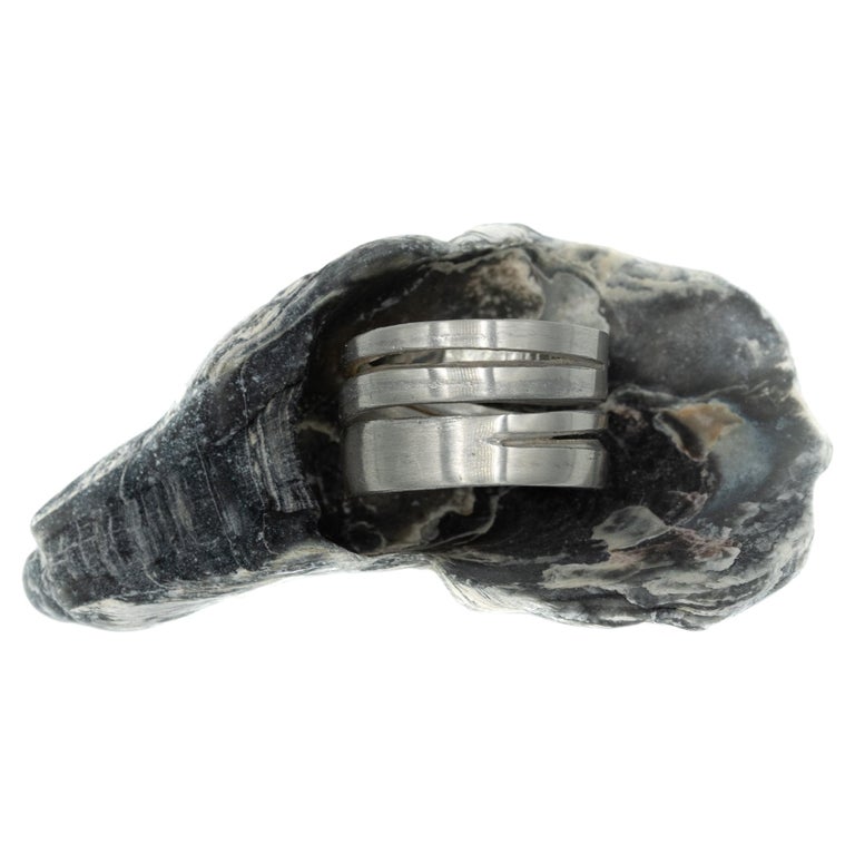 Cut Out Sterling Silver Atlantic Band Ring For Sale at 1stDibs