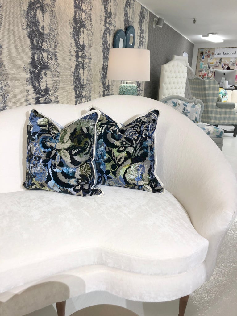 Cut Velvet Rose Pattern Pillows For Sale at 1stDibs