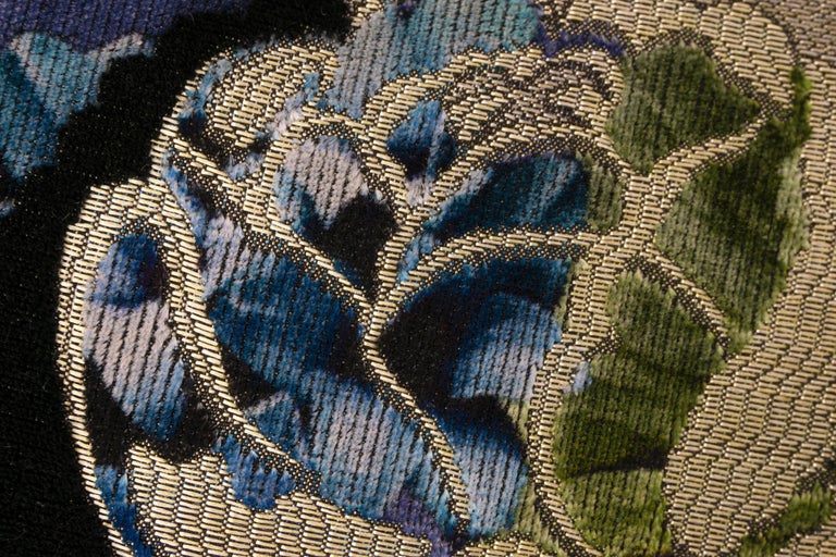 Cut Velvet Rose Pattern Pillows For Sale at 1stDibs