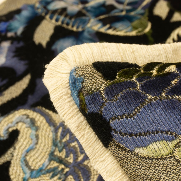 Cut Velvet Rose Pattern Pillows For Sale at 1stDibs