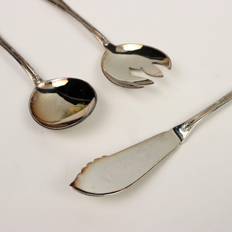 Cutlery Service Silver Man, Cesa Italy 20th Century For Sale at 1stDibs