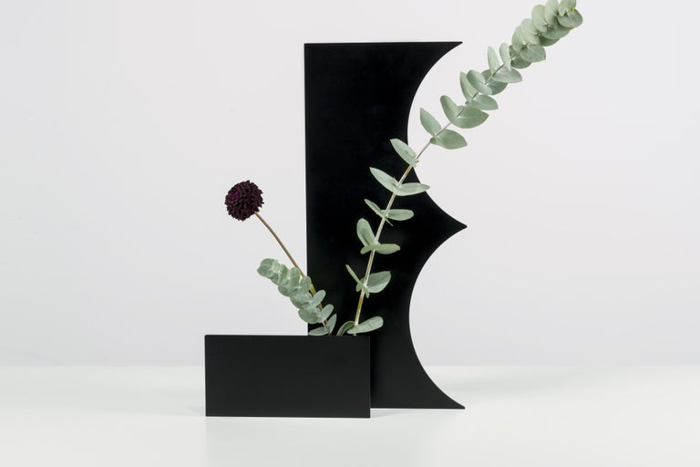 Cutout V05 - Contemporary Black Metal Sculptural Vase by Millim Studio ...