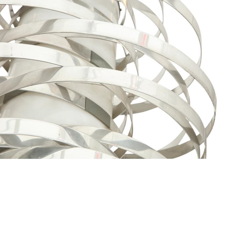 Cyclone Chandelier Pendant Lamp, Chrome Silver, Aluminum For Sale at ...