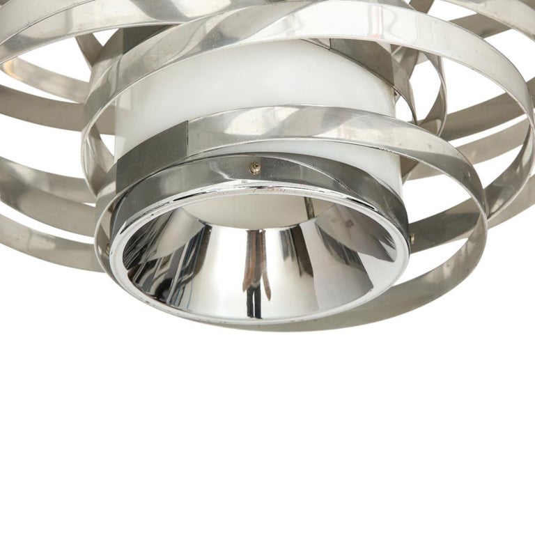 Cyclone Chandelier Pendant Lamp, Chrome Silver, Aluminum For Sale at ...
