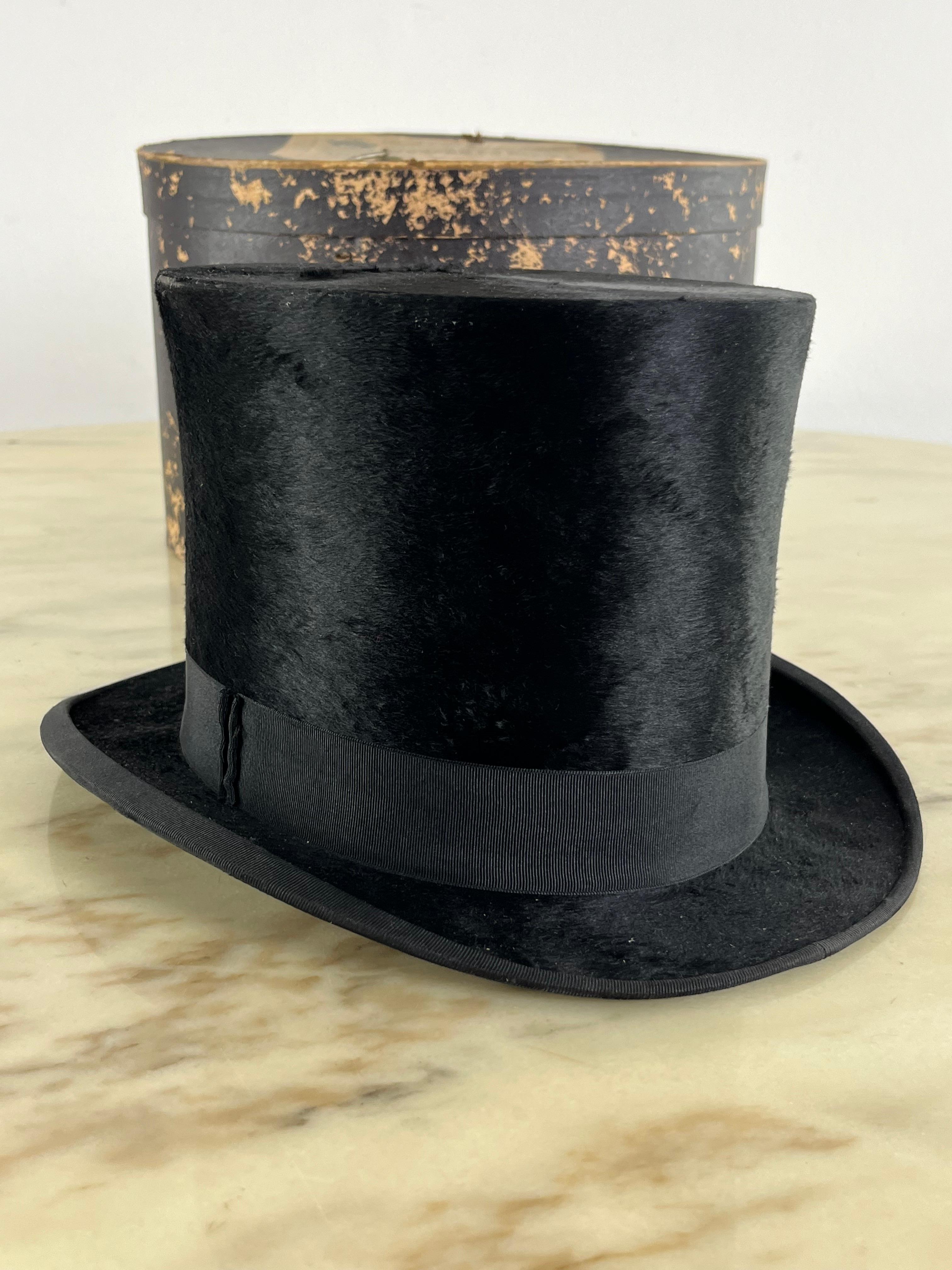 Cylinder Hat With Hatbox Made in Italy 1930s For Sale at 1stDibs