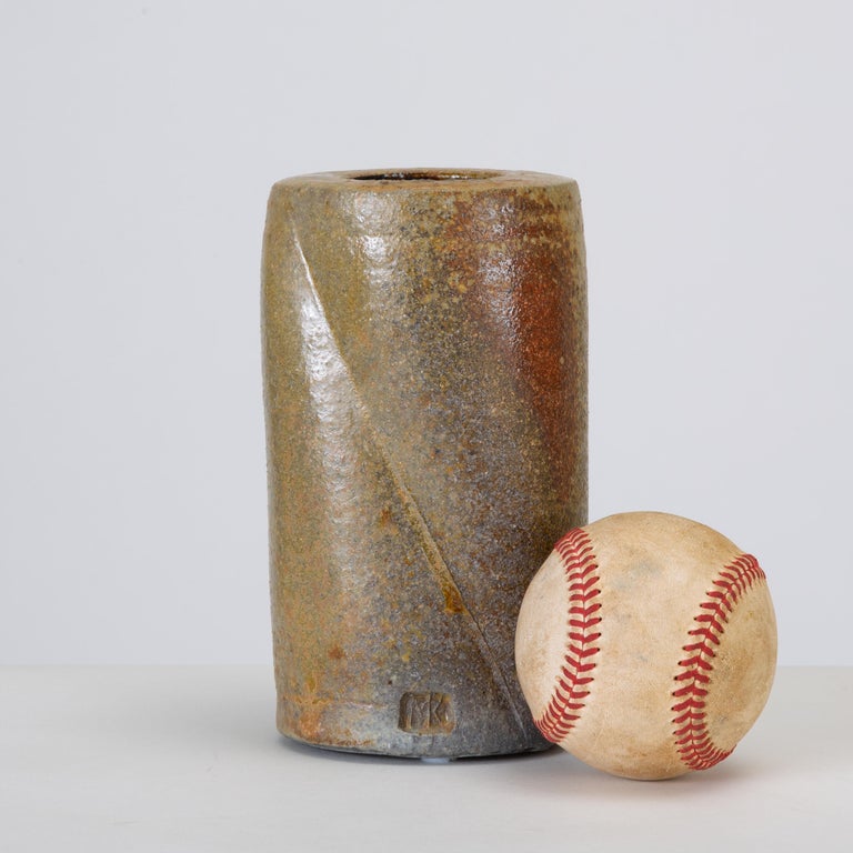 Cylinder Vase with Diagonal Marking For Sale at 1stDibs