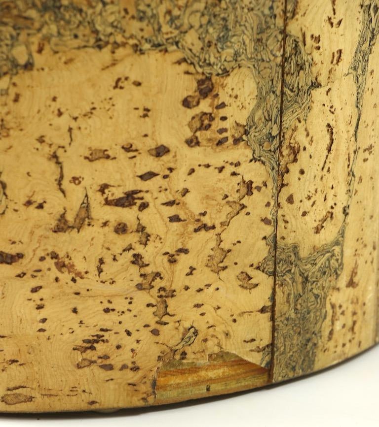 Cylindrical Cork Veneer Pedestal For Sale at 1stDibs