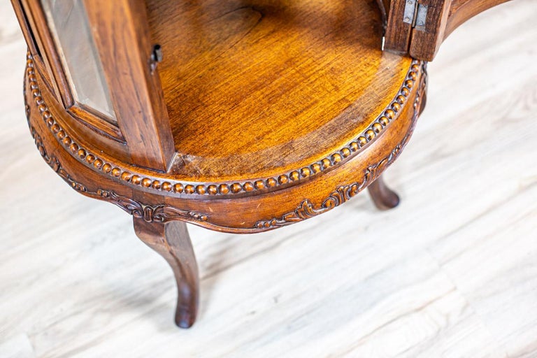 Cylindrical Prewar Oak Side Table/Liquor Cabinet with Tray at 1stDibs ...