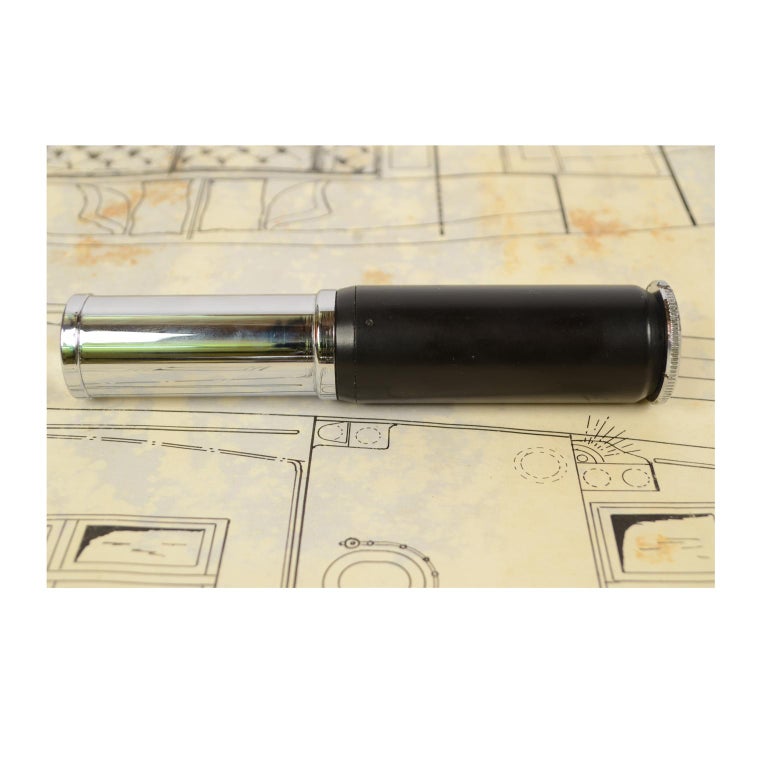 Cylindrical Slide Rule 1930s, Chromed Brass at 1stDibs