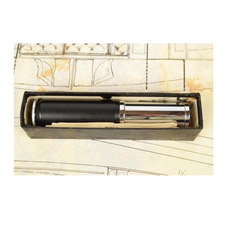 Cylindrical Slide Rule 1930s, Chromed Brass at 1stDibs