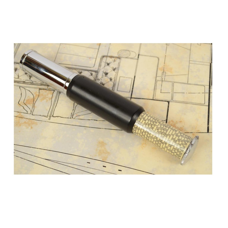 Cylindrical Slide Rule 1930s, Chromed Brass at 1stDibs