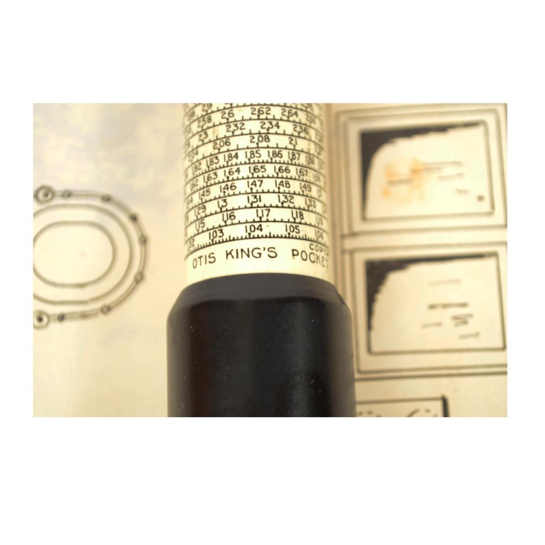 Cylindrical Slide Rule 1930s, Chromed Brass at 1stDibs