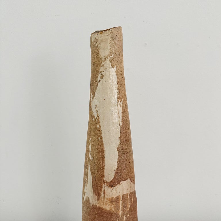 Cylindrical Studio Pottery Vase 1984 Signed For Sale at 1stDibs