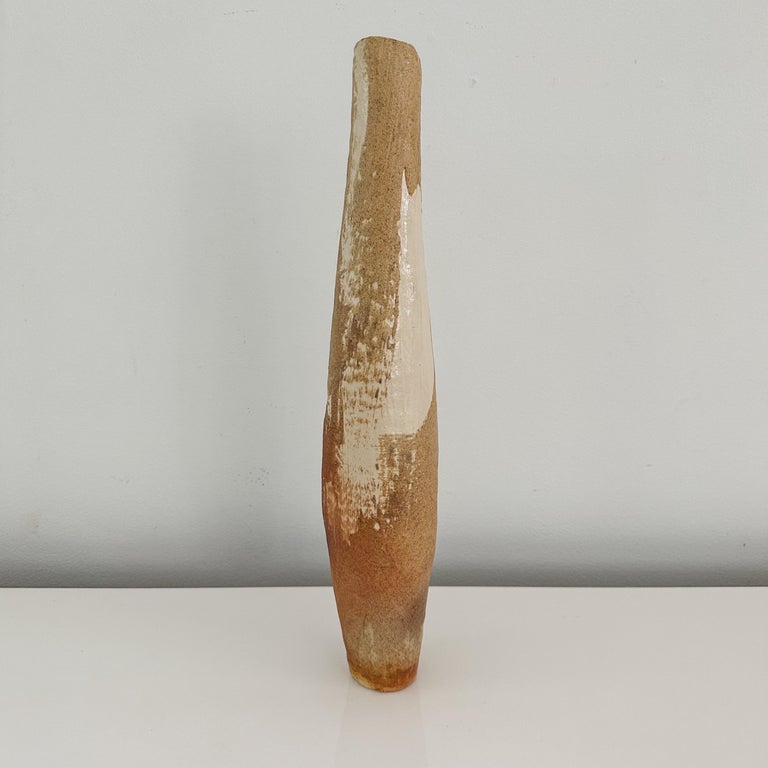 Cylindrical Studio Pottery Vase 1984 Signed For Sale at 1stDibs