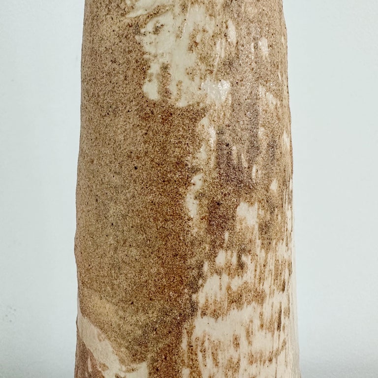 Cylindrical Studio Pottery Vase 1984 Signed For Sale at 1stDibs
