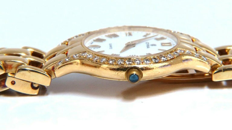 Cyma Ladies Gold Diamond Watch 14 Karat For Sale at 1stDibs