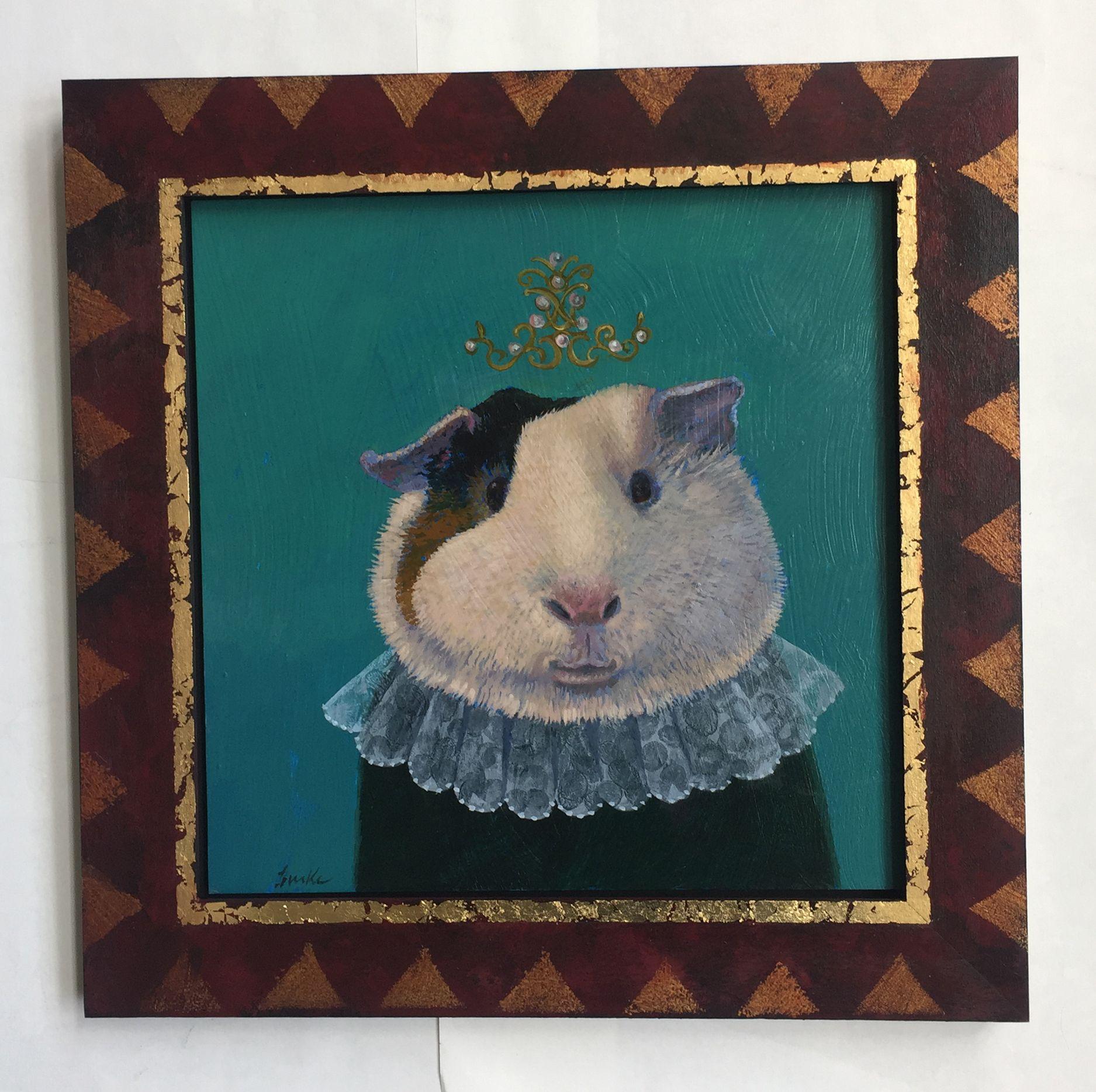Cynthia Burke - Guinea Pig, Painting, Oil on Wood Panel For Sale at 1stDibs