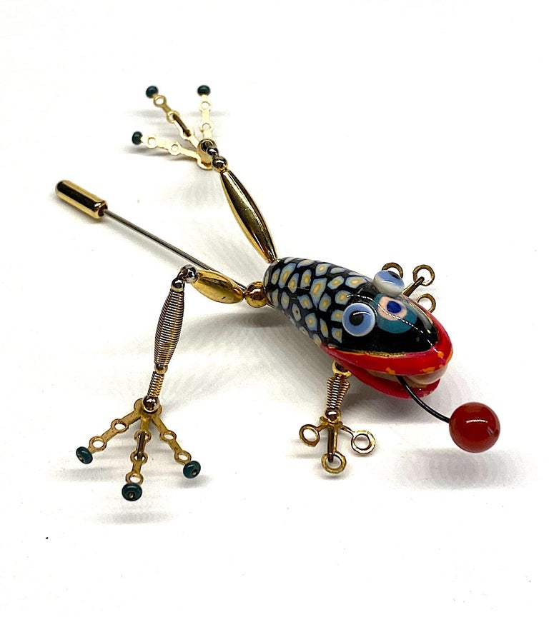 Cynthia Chuang, Jewelry 10, Porcelain and Glass Frog Brooch at 1stDibs