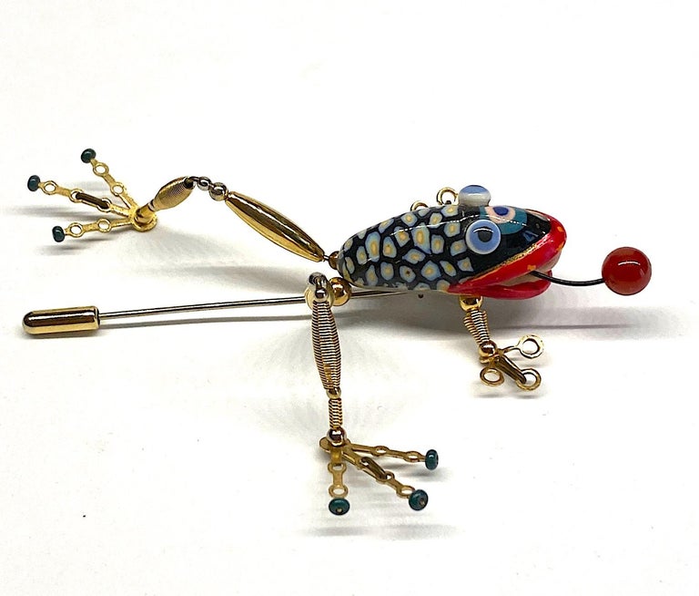 Cynthia Chuang, Jewelry 10, Porcelain and Glass Frog Brooch at 1stDibs