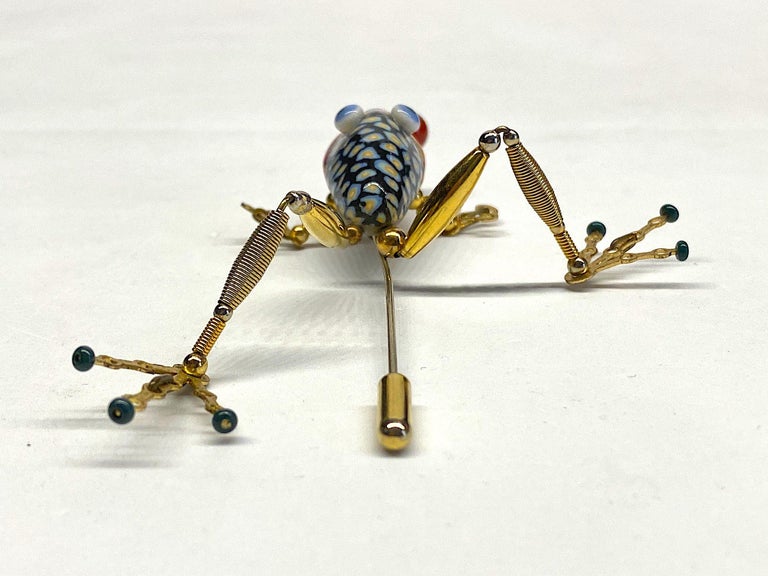 Cynthia Chuang, Jewelry 10, Porcelain and Glass Frog Brooch at 1stDibs