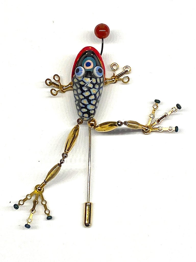 Cynthia Chuang, Jewelry 10, Porcelain and Glass Frog Brooch at 1stDibs