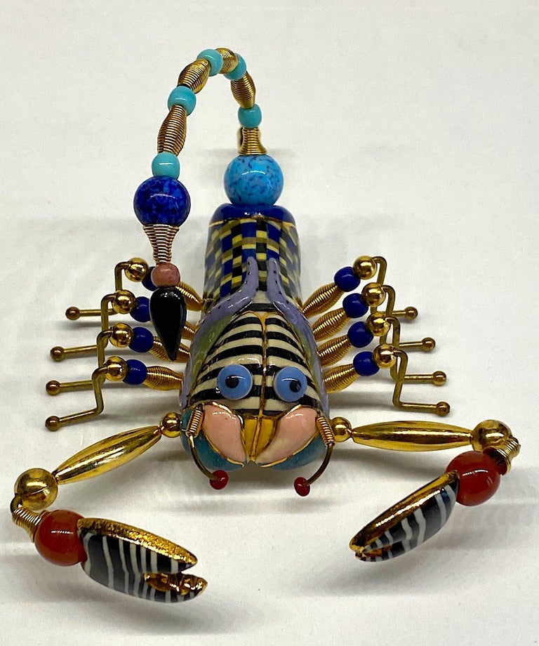 Cynthia Chuang, Jewelry 10, Porcelain and Glass Scorpion Brooch at 1stDibs