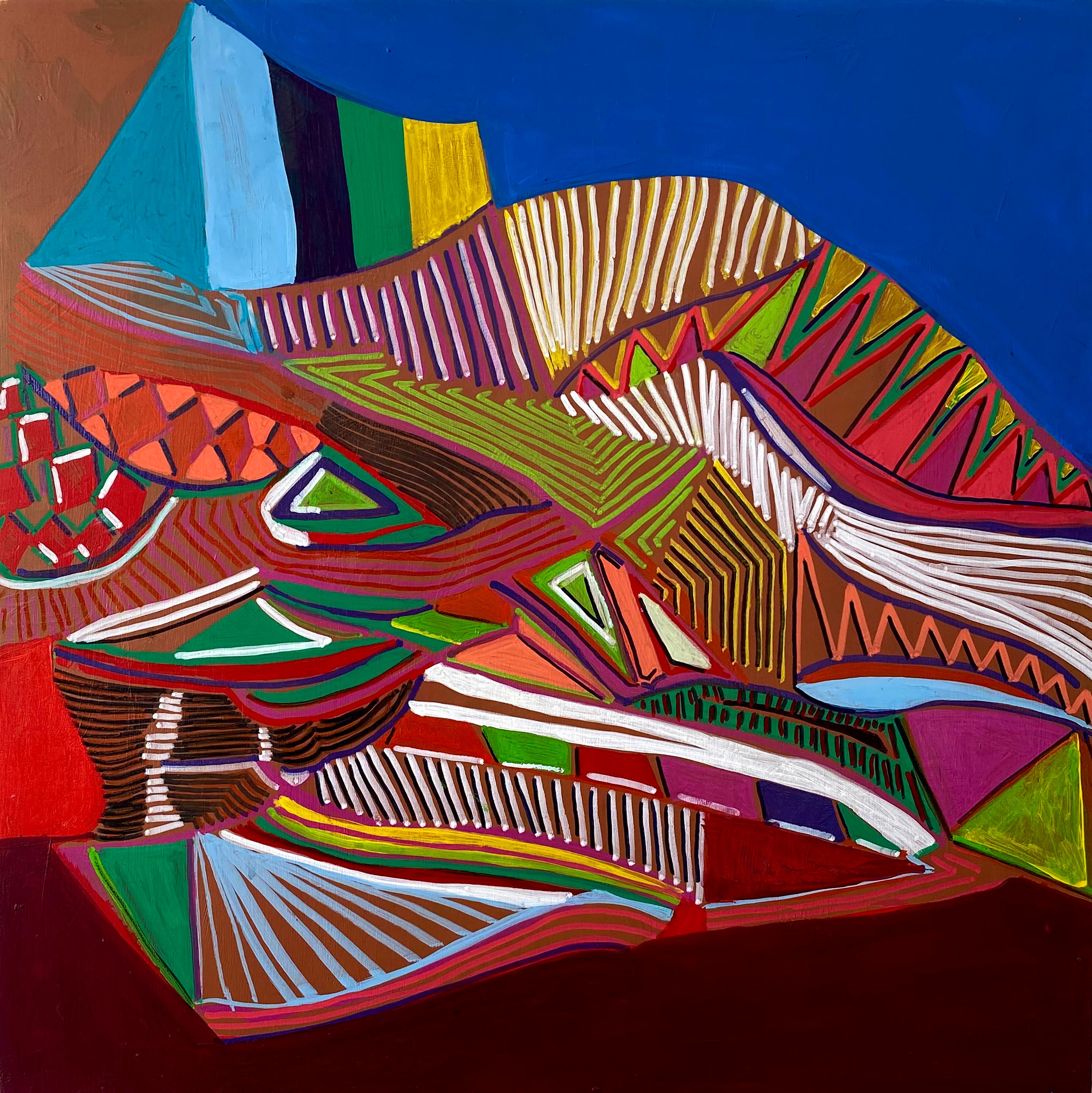 Cynthia Rojas - Cynthia Rojas "Drawn and Curtained" Abstract Acrylic ...