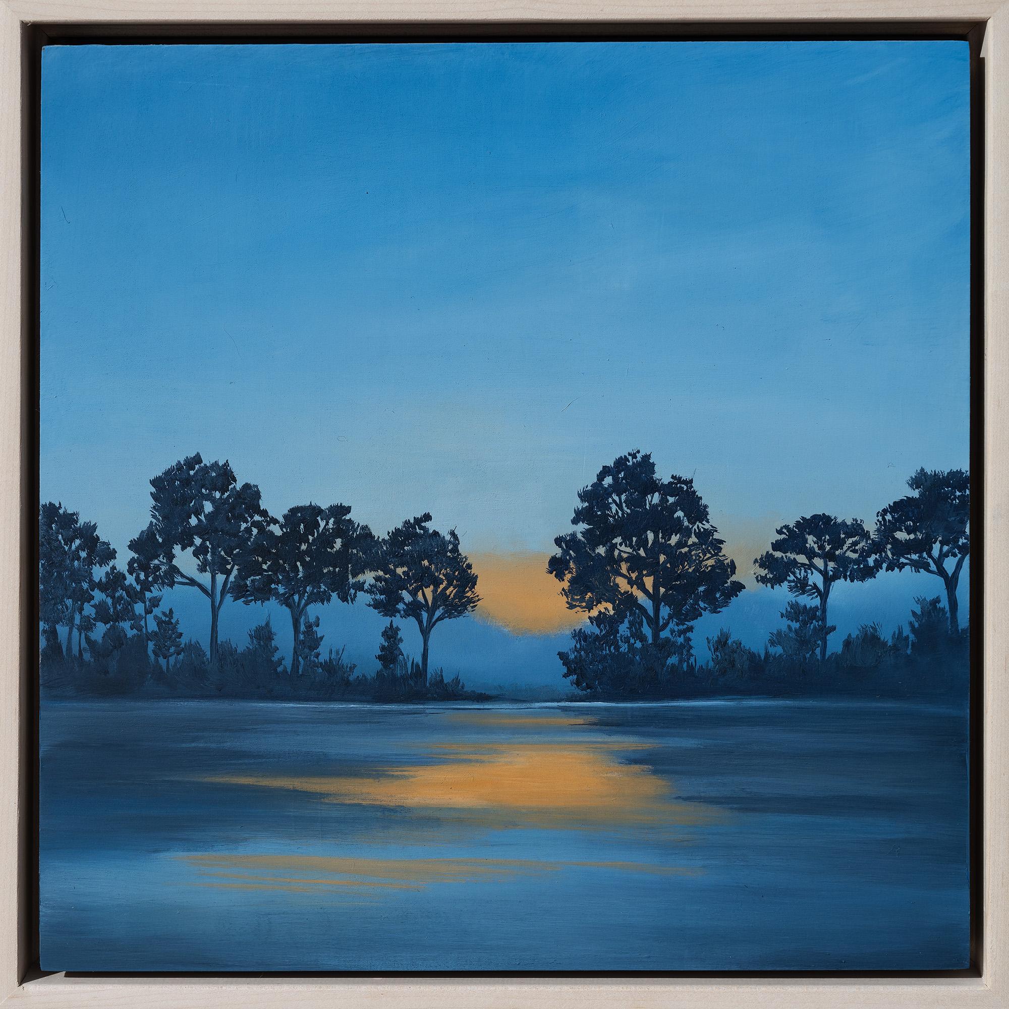 Nan Hass Feldman - "Budding", abstract, landscape, red, blues, purples ...