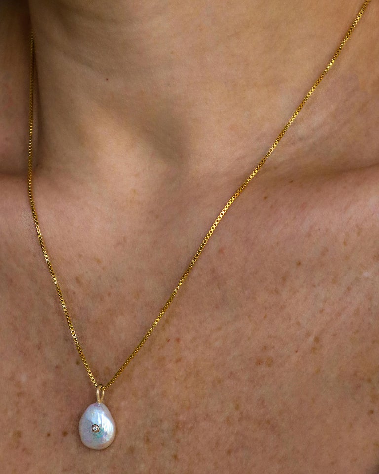 Cyntia Miglio Pearl and Diamond Necklace For Sale at 1stDibs