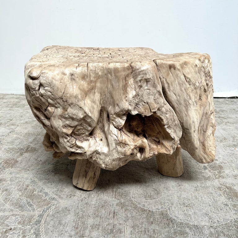 Cypress Wood Stump Side Table For Sale at 1stDibs